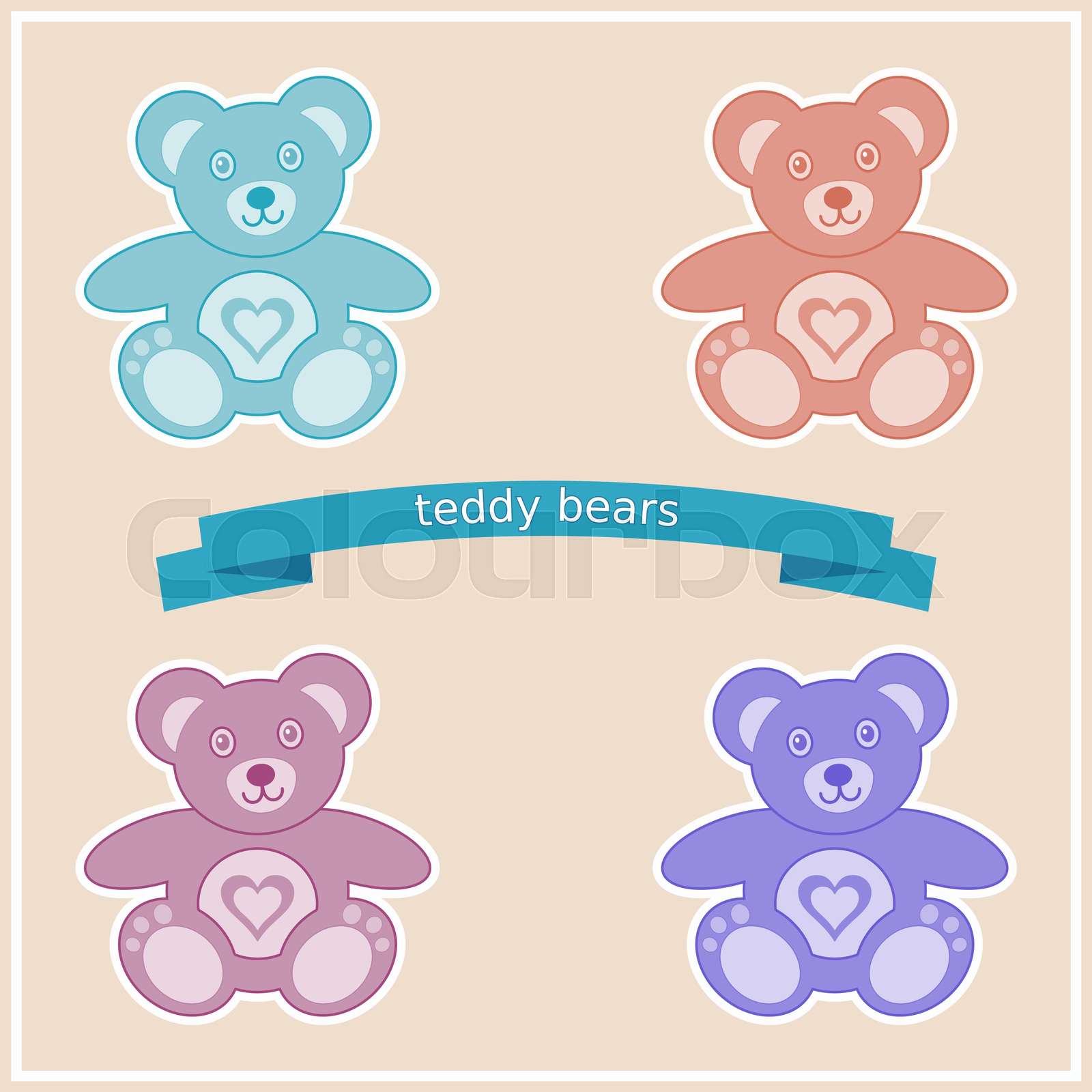 Teddy bears | Stock vector | Colourbox