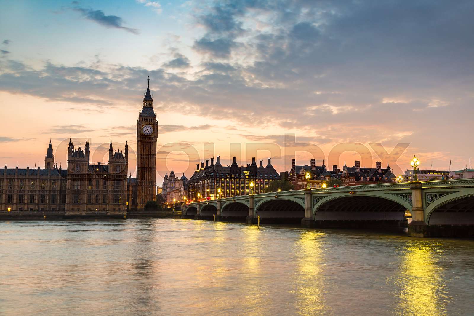 Big Ben, Parliament, Westminster bridge in London | Stock image | Colourbox