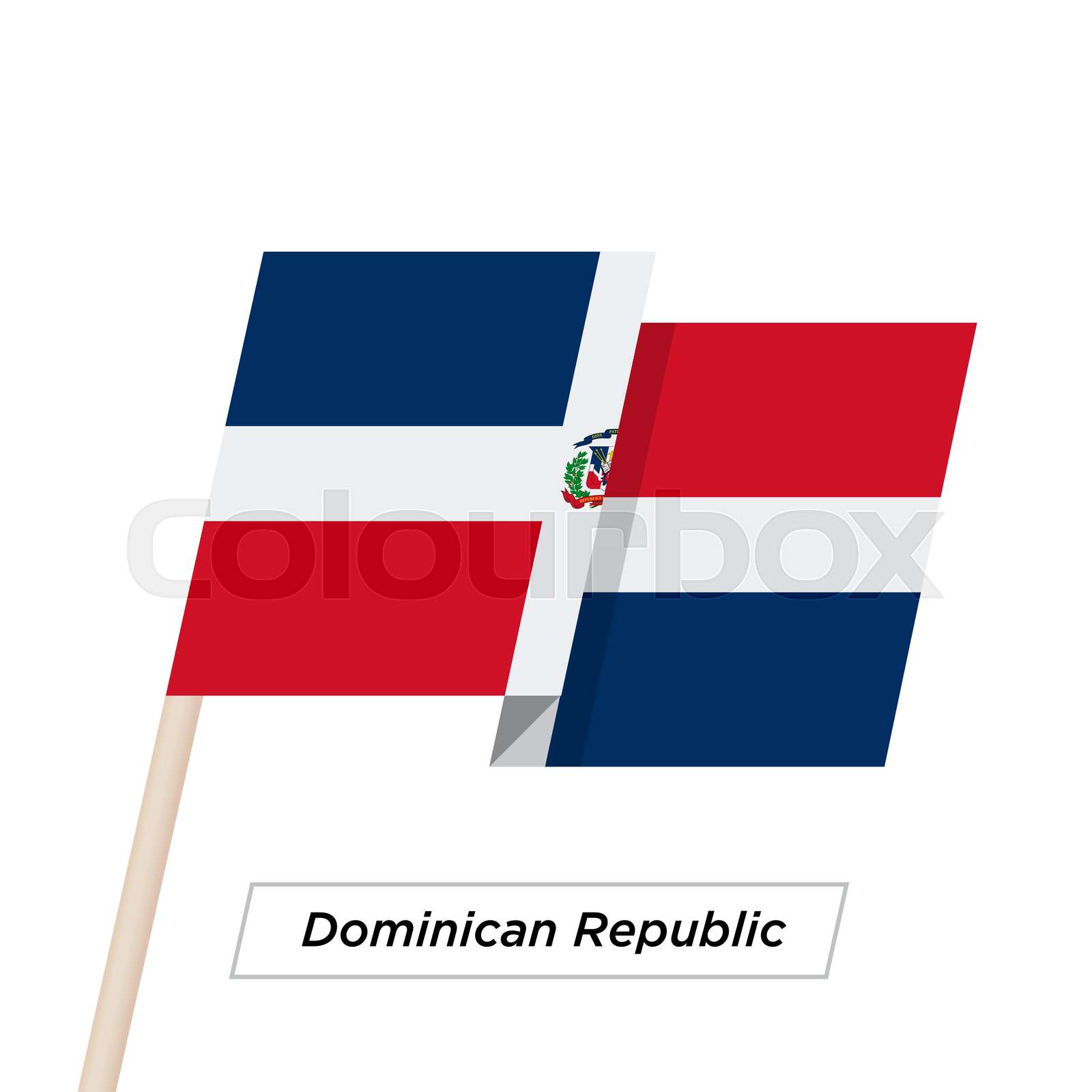 Dominican Republic Ribbon Waving Flag Isolated on White. Vector ...