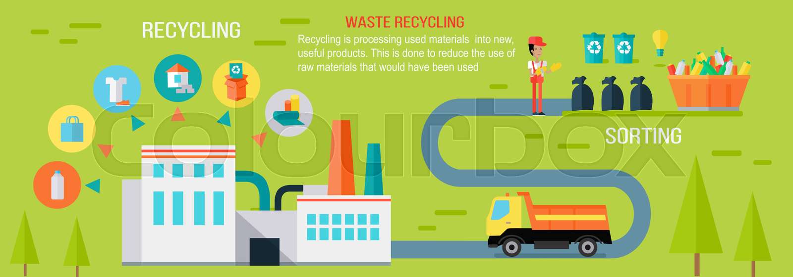 Waste Recycling Infographic Vector Concept. | Stock vector | Colourbox