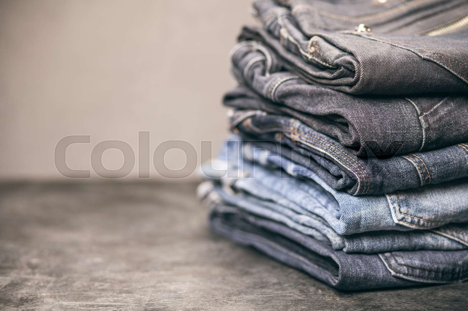 Pile of jeans | Stock image | Colourbox