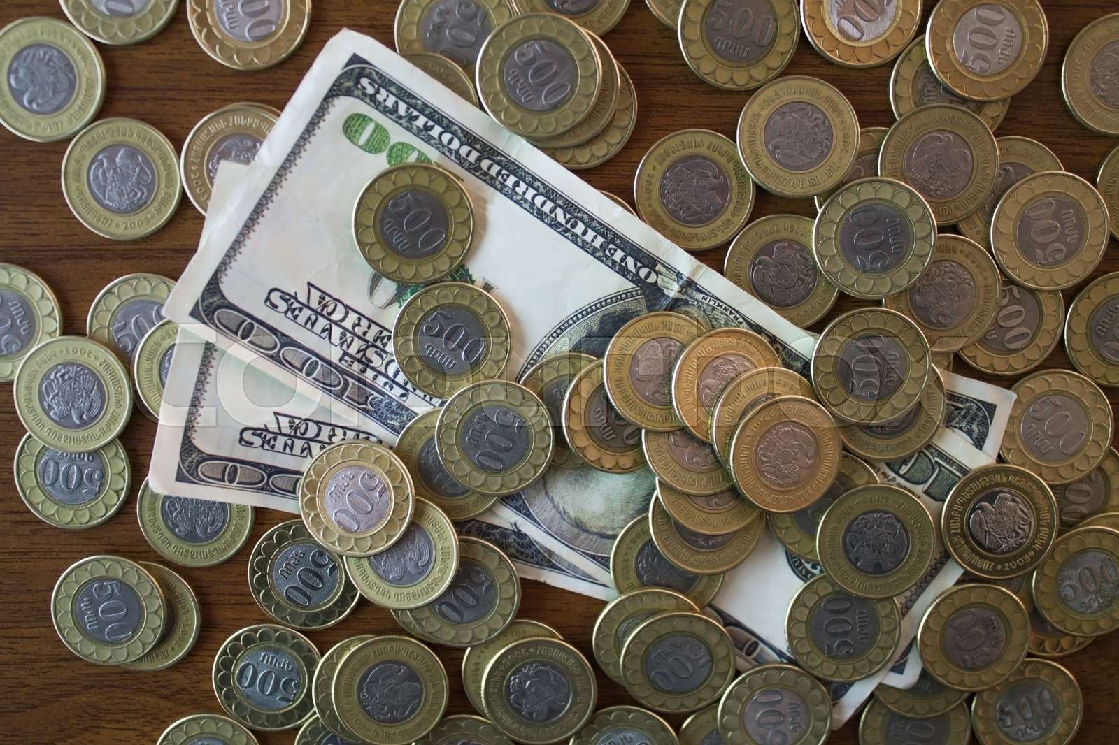 dollars and coins | Stock image | Colourbox