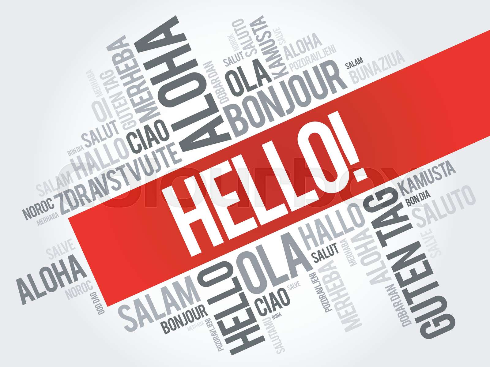 Hello word cloud in different languages | Stock vector | Colourbox