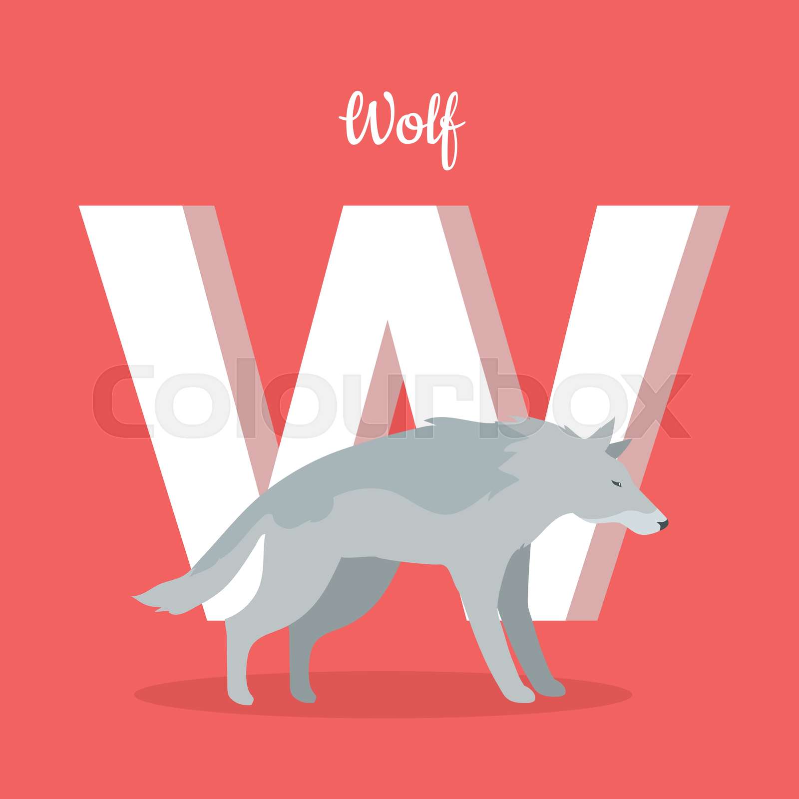 Animals Alphabet. Letter - W | Stock vector | Colourbox