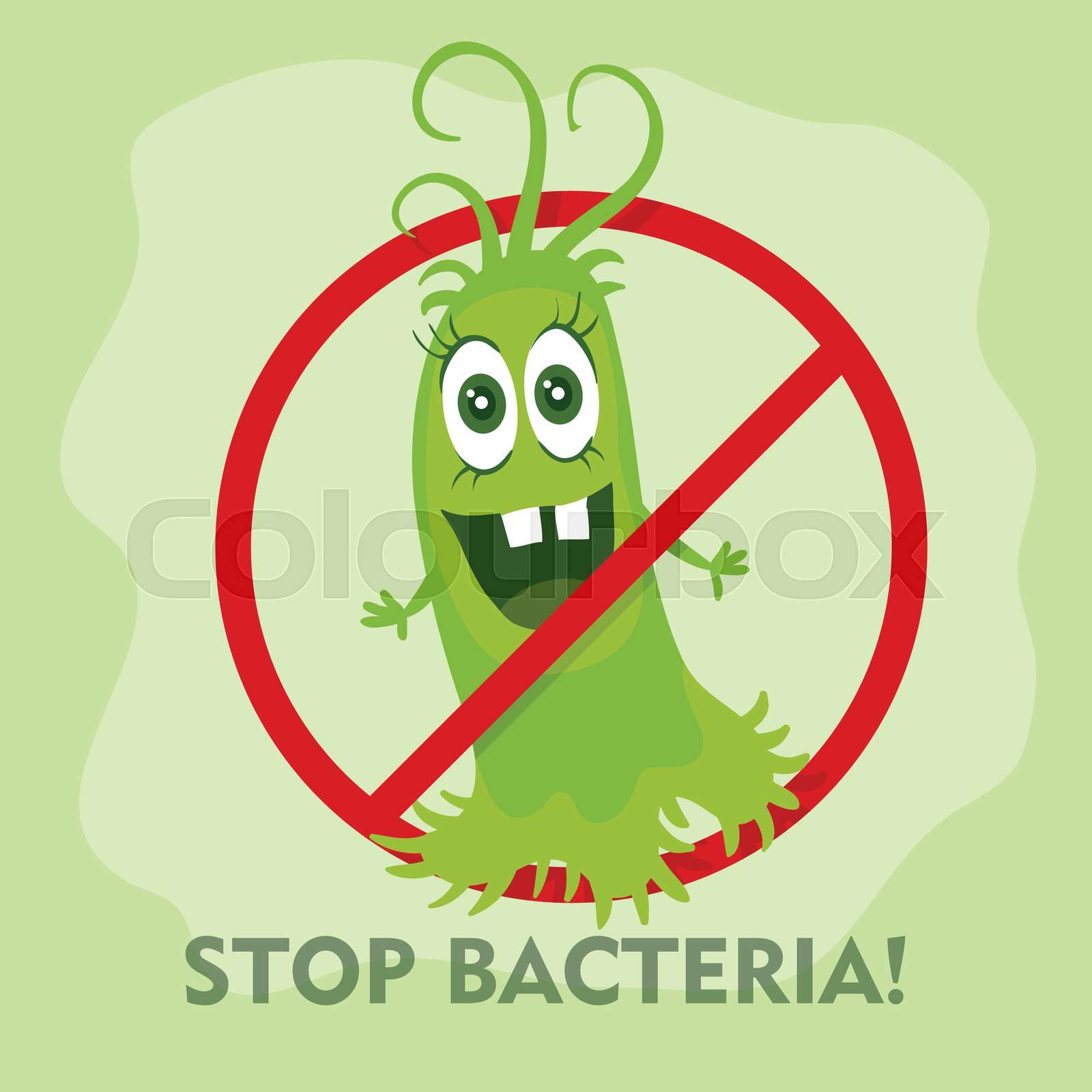 Stop Bacteria Cartoon Vector Illustration No Virus | Stock vector ...
