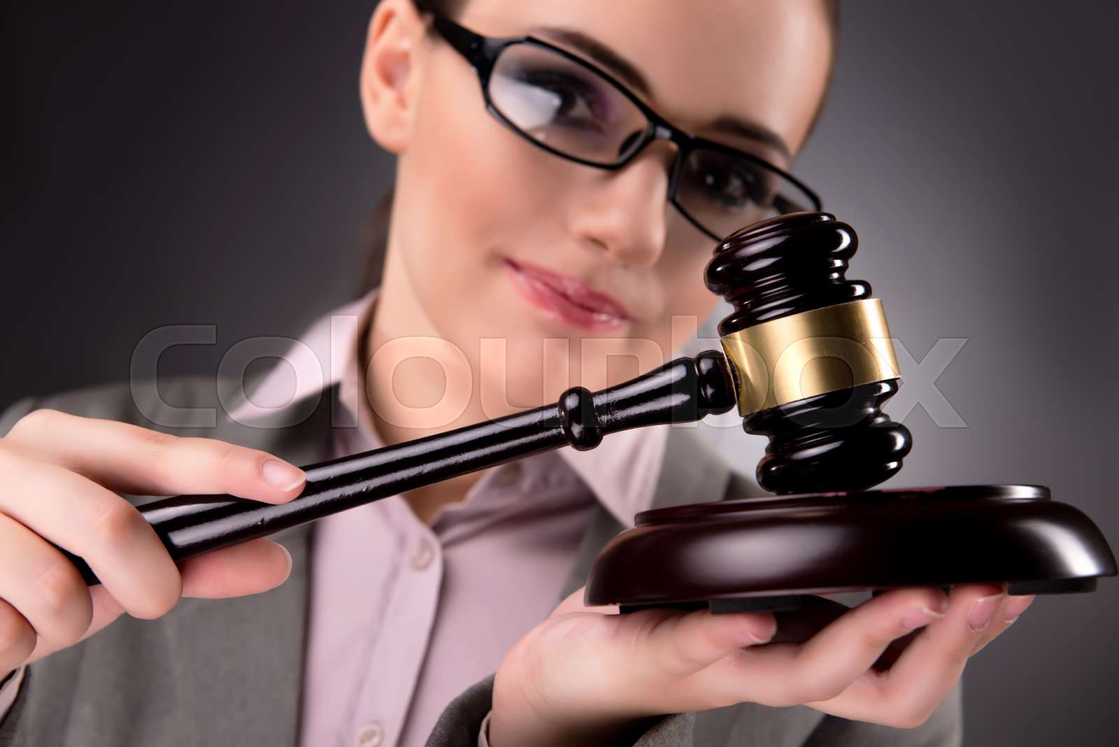 Woman judge with gavel in justice concept | Stock image | Colourbox
