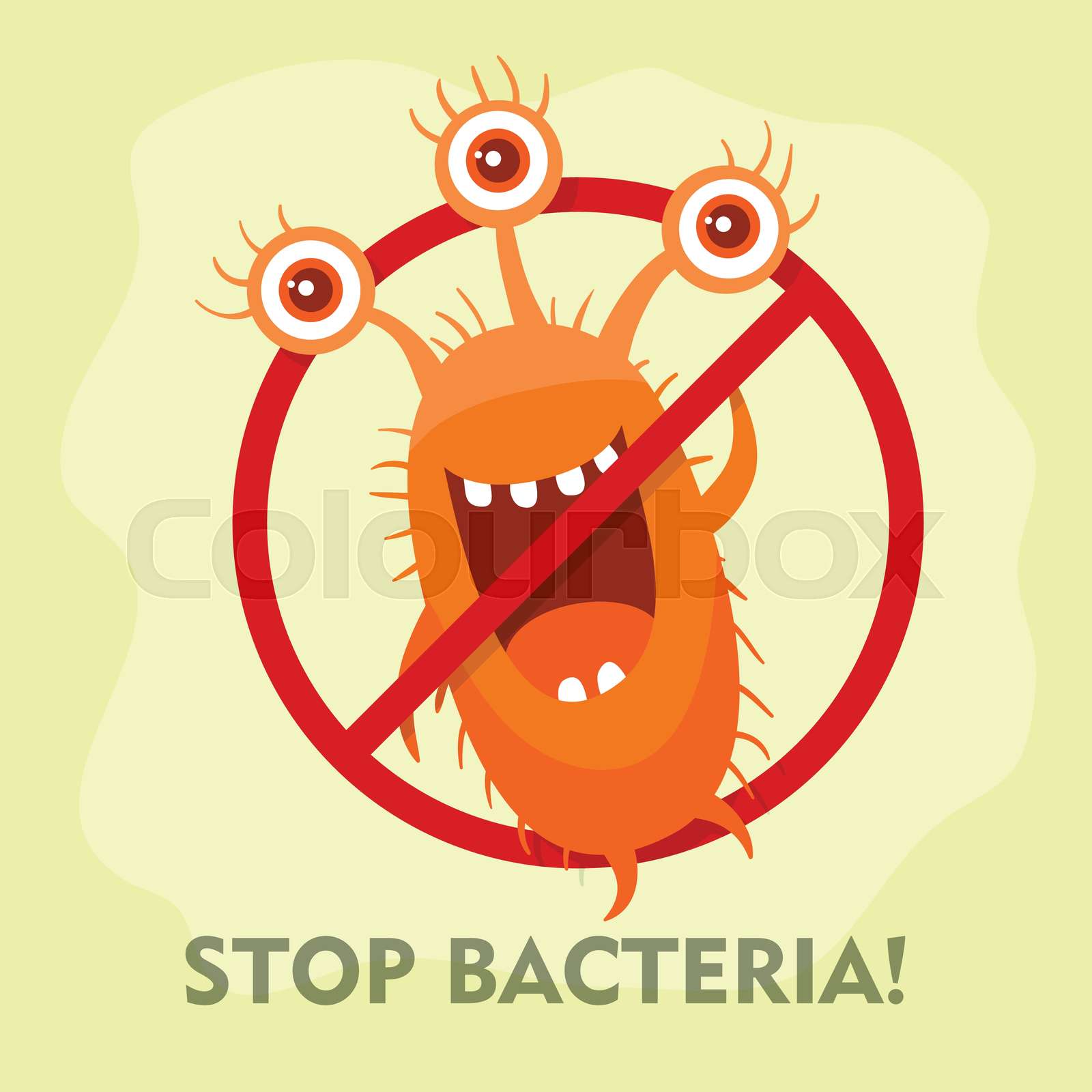 Stop Bacteria Cartoon Vector Illustration No Virus | Stock vector ...