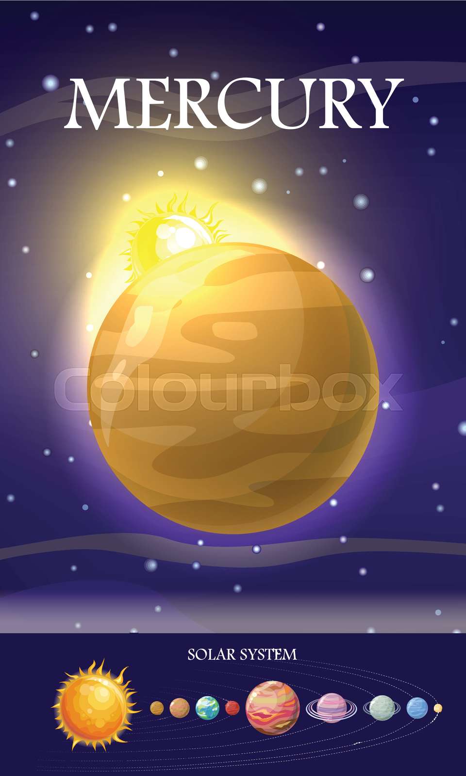 Mercury Planet. Sun System. Universe. Vector | Stock vector | Colourbox