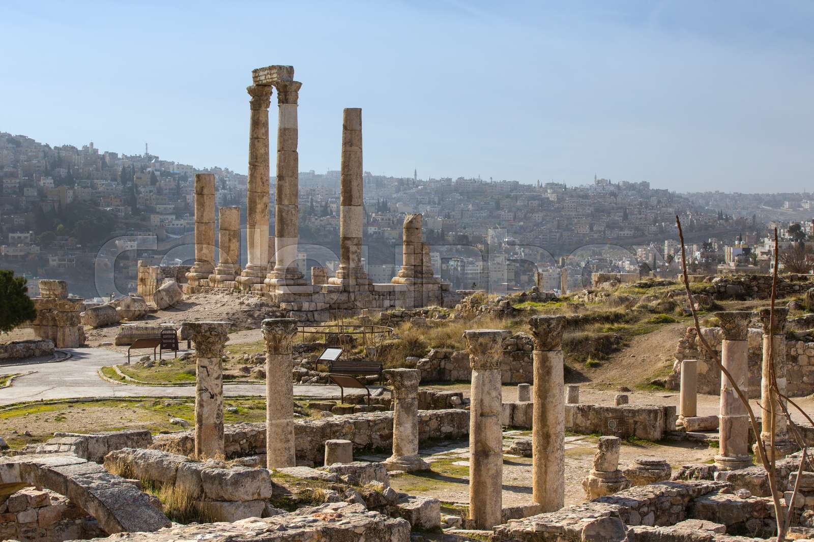 The ruins of the ancient citadel in Amman, Jordan | Stock image | Colourbox
