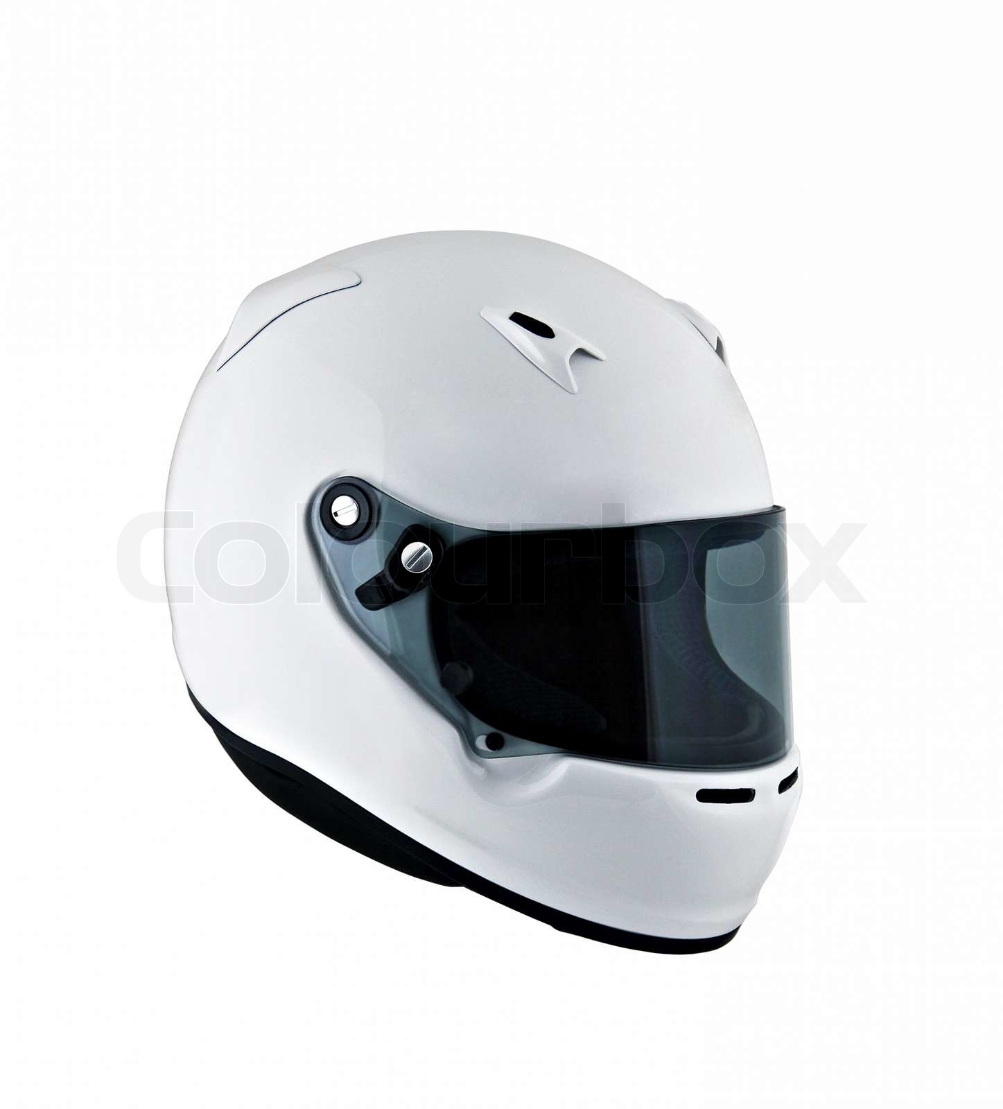 modern white motorcycle helmet isolated on white background | Stock ...