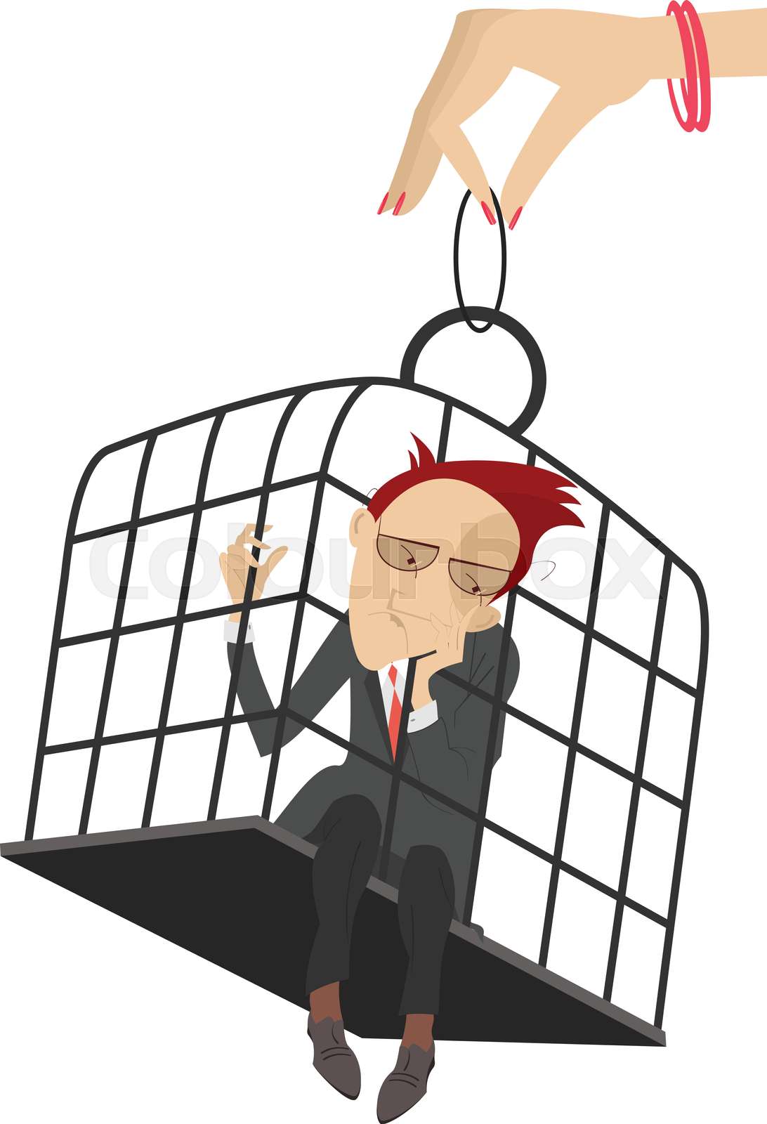 Man in the cage | Stock vector | Colourbox