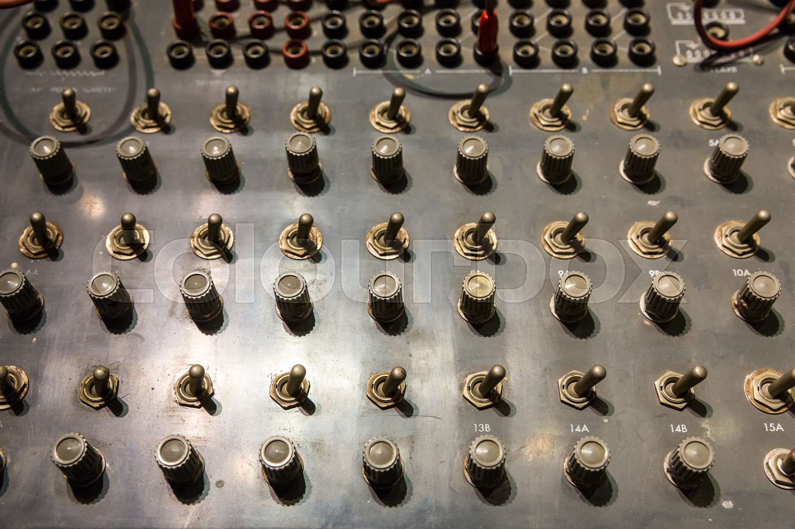 Retro control panel with switchers and buttons | Stock image | Colourbox