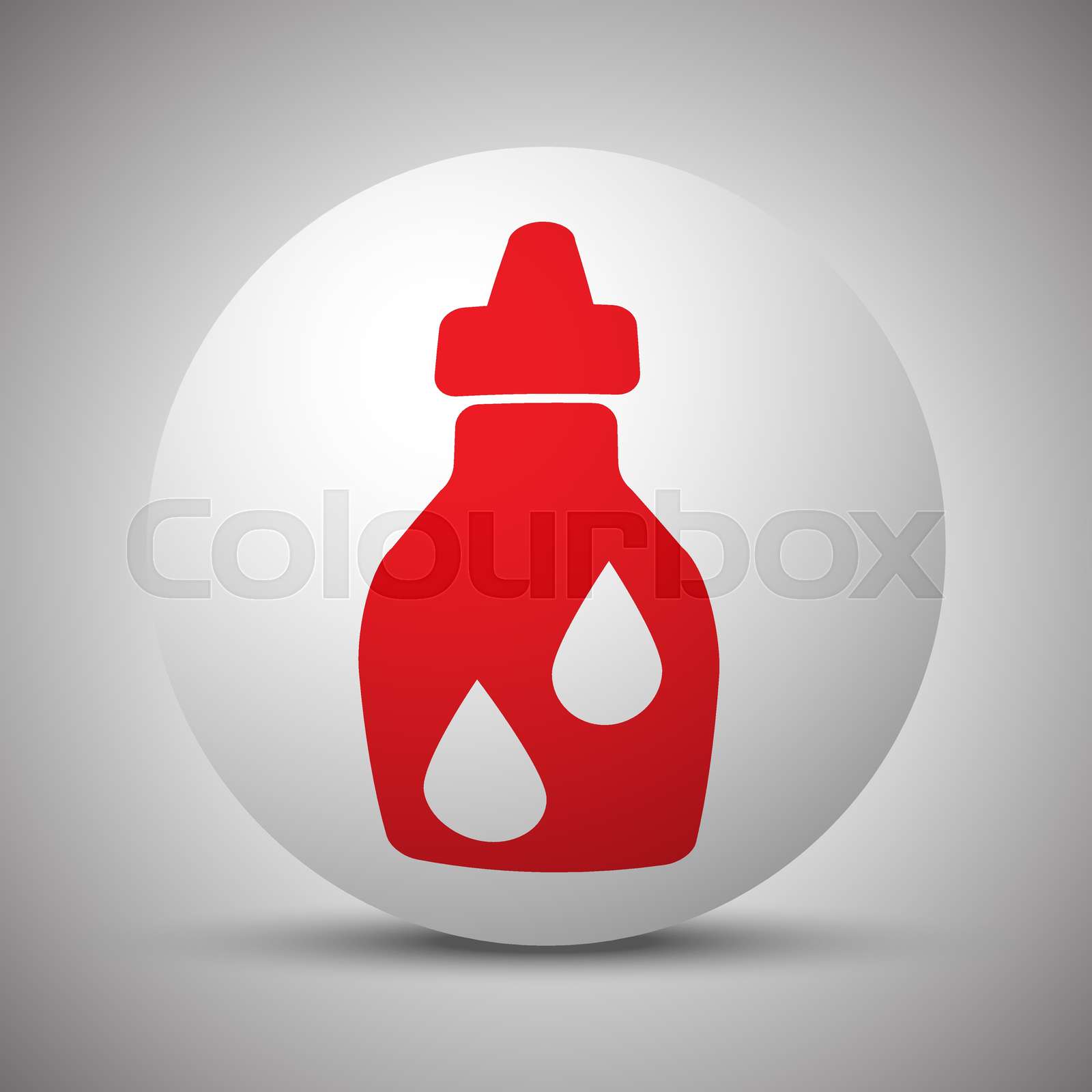 Red Medicine Bottle icon on white sphere | Stock vector | Colourbox