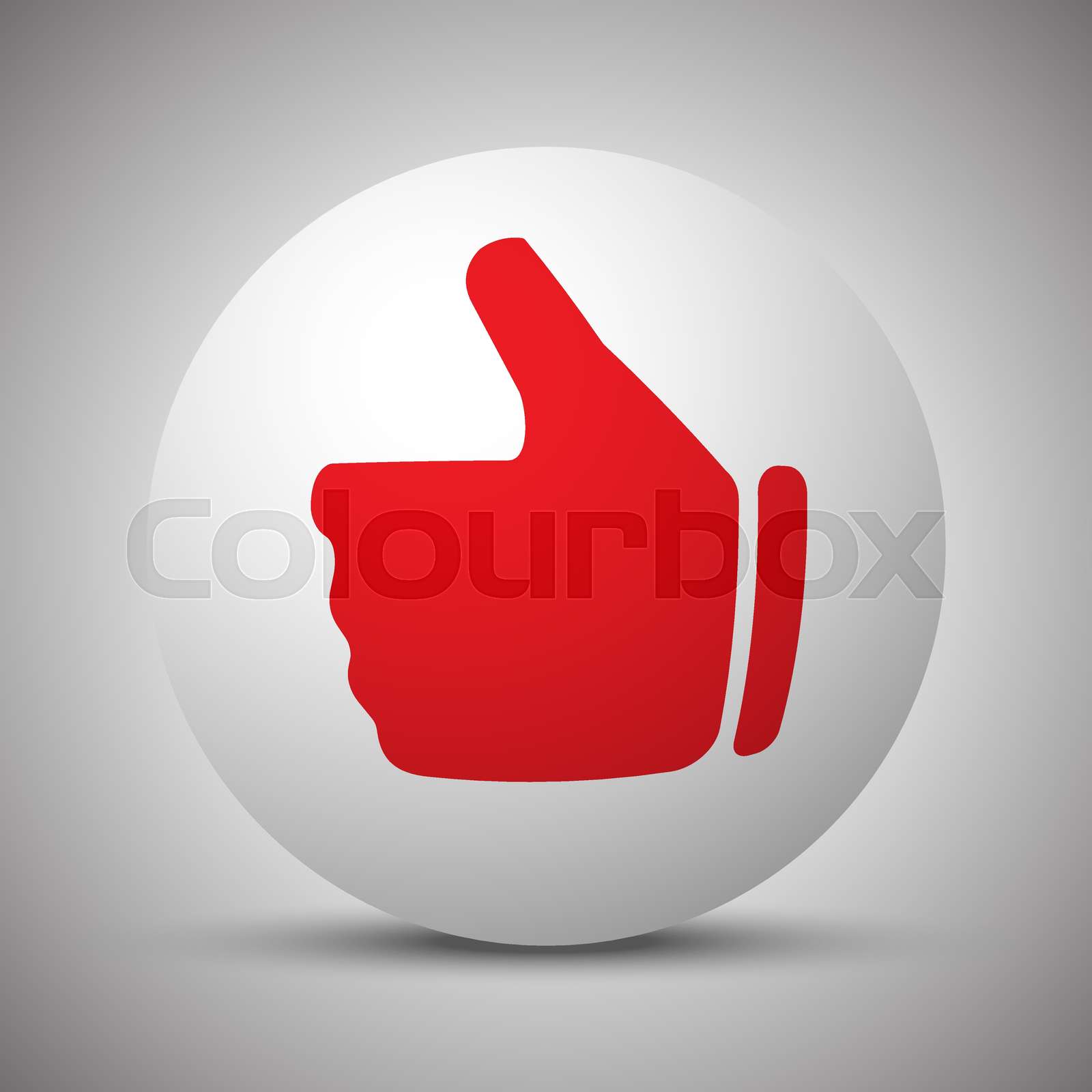 Red Thumb Up icon on white sphere | Stock vector | Colourbox