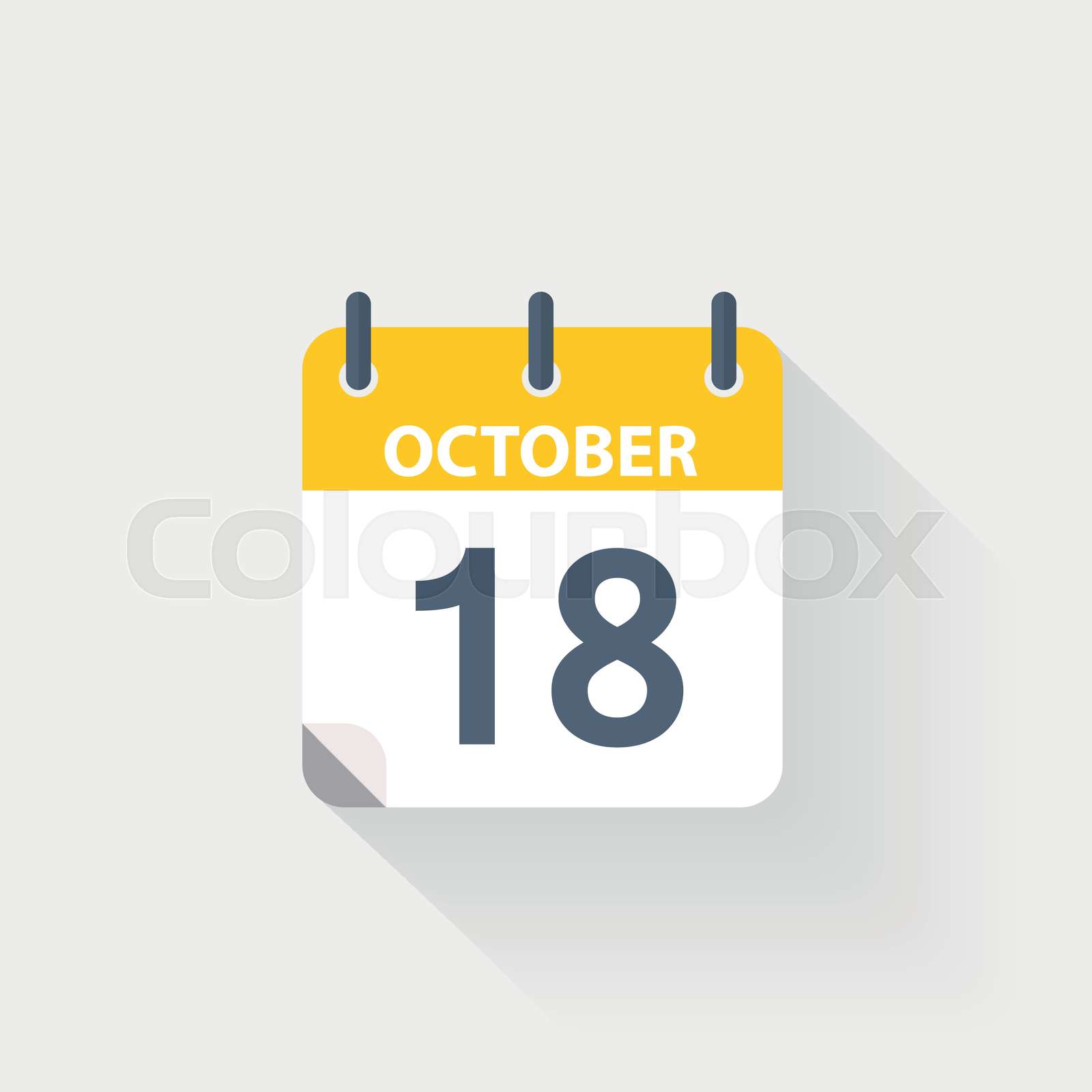 18 october calendar icon | Stock vector | Colourbox
