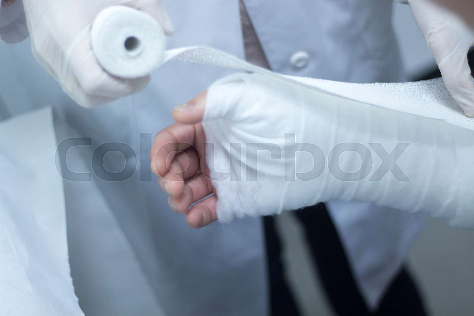 Doctor patient plaster cast | Stock image | Colourbox