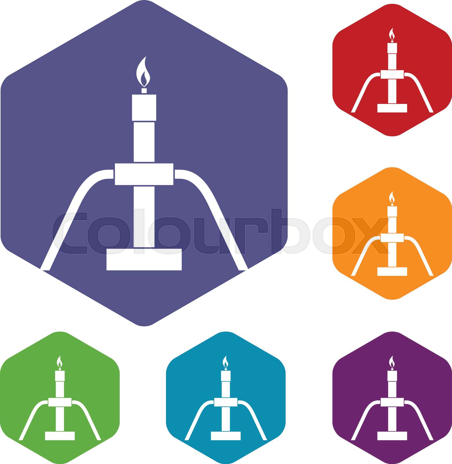 Gas flaring icons set | Stock vector | Colourbox