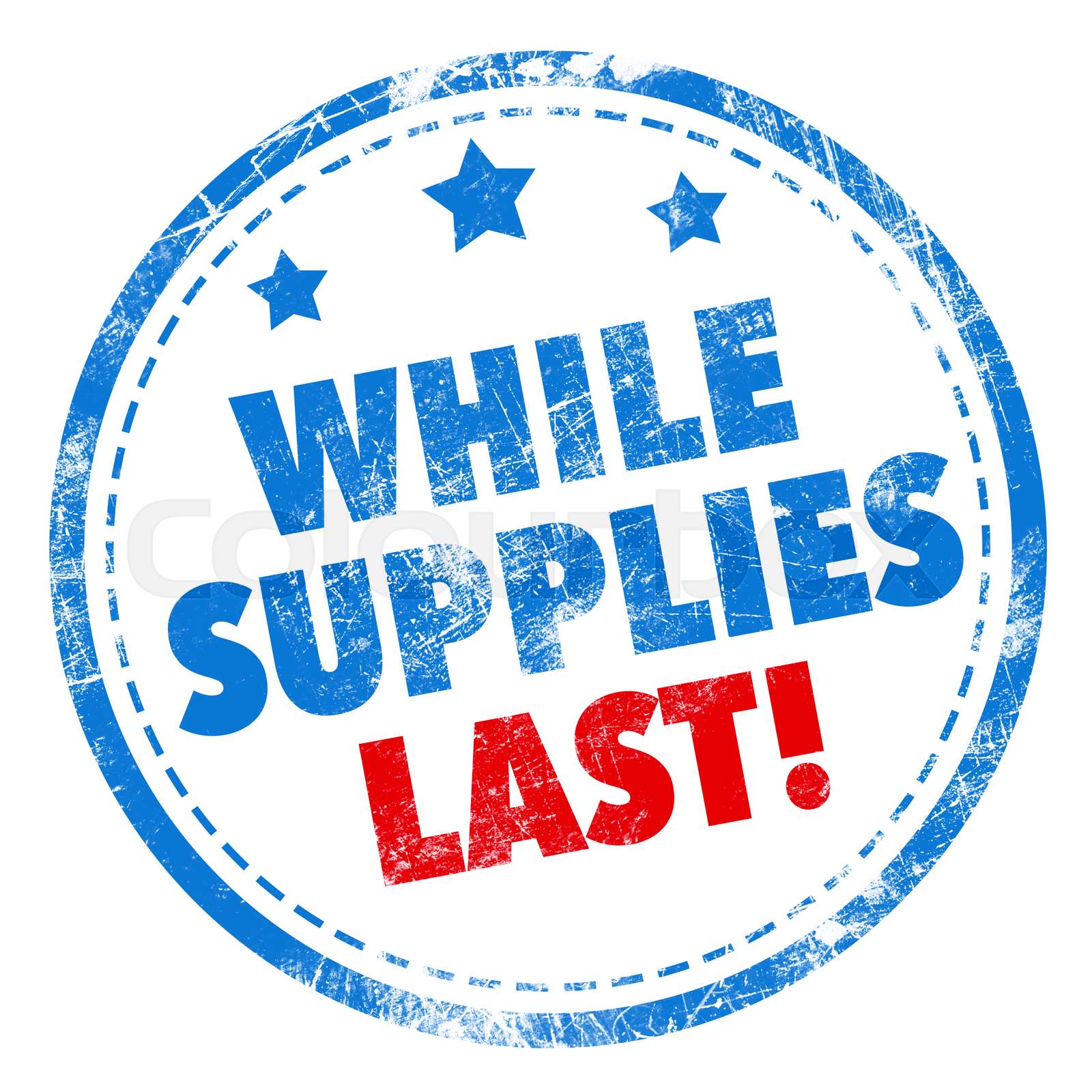 Grunge rubber stamp with text While Supplies Last | Stock image | Colourbox