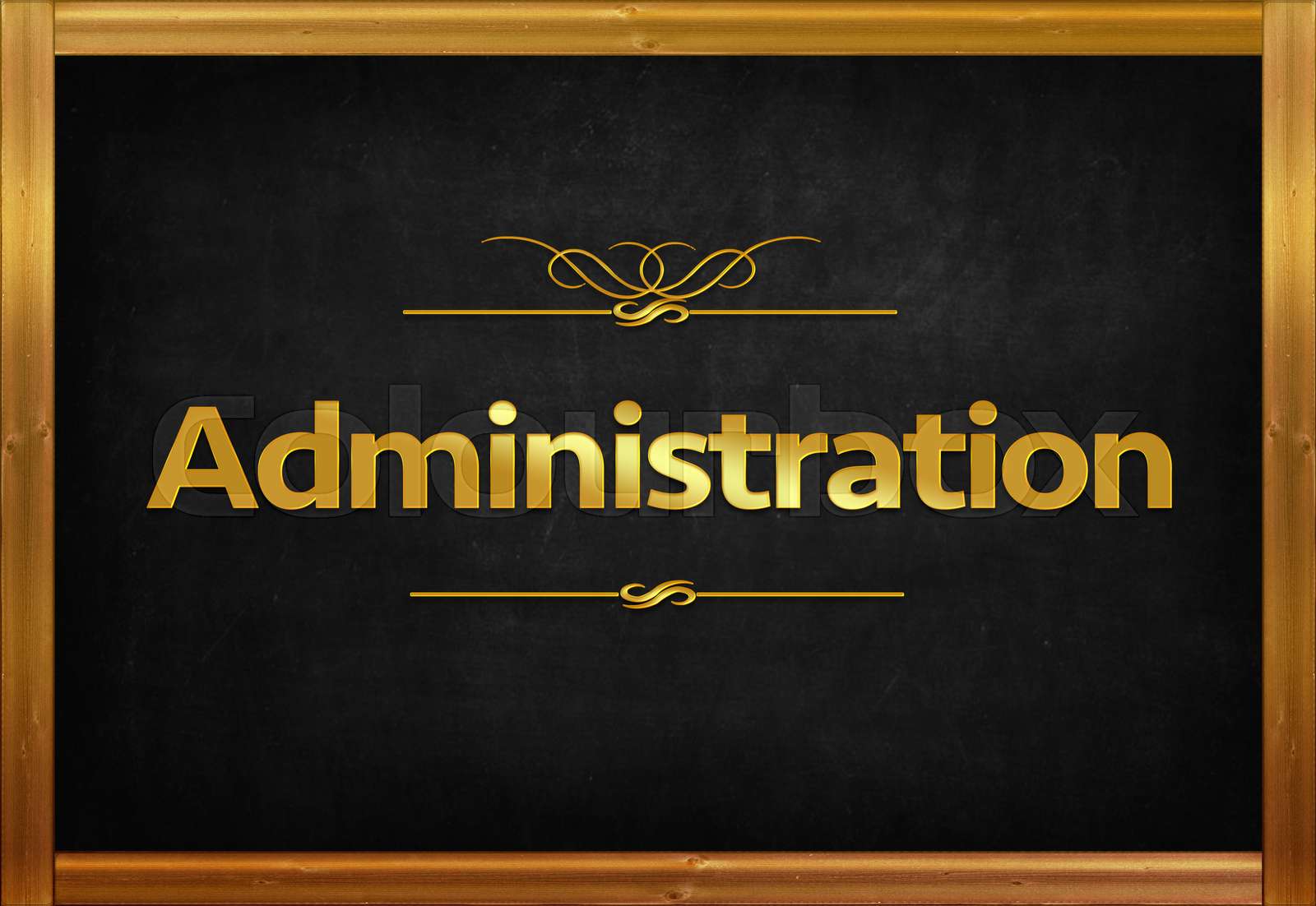 "Administration" word on blackboard | Stock image | Colourbox