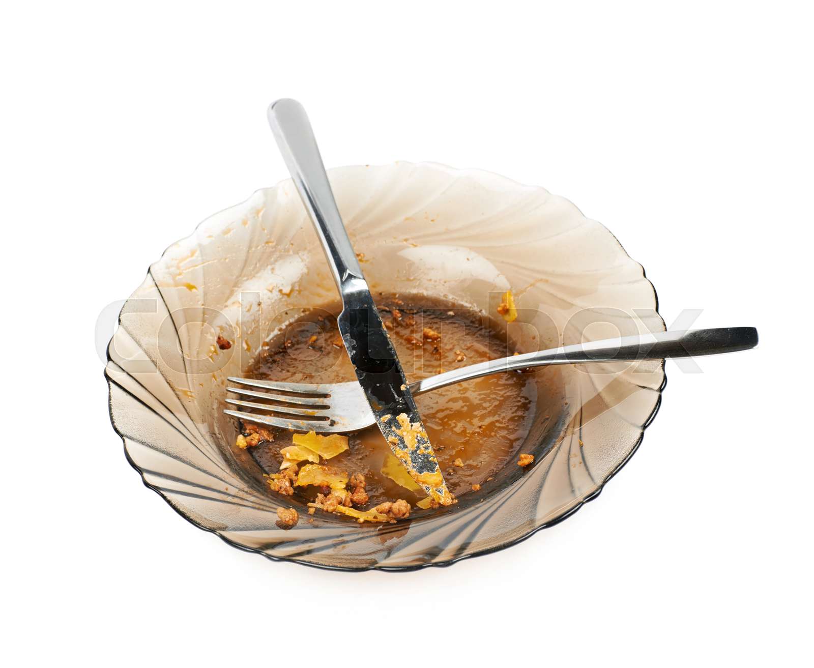 Dirty food plate isolated | Stock image | Colourbox