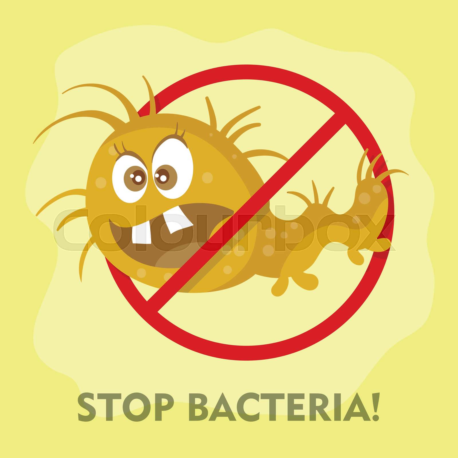 Stop Bacteria Cartoon Vector Illustration No Virus | Stock vector ...