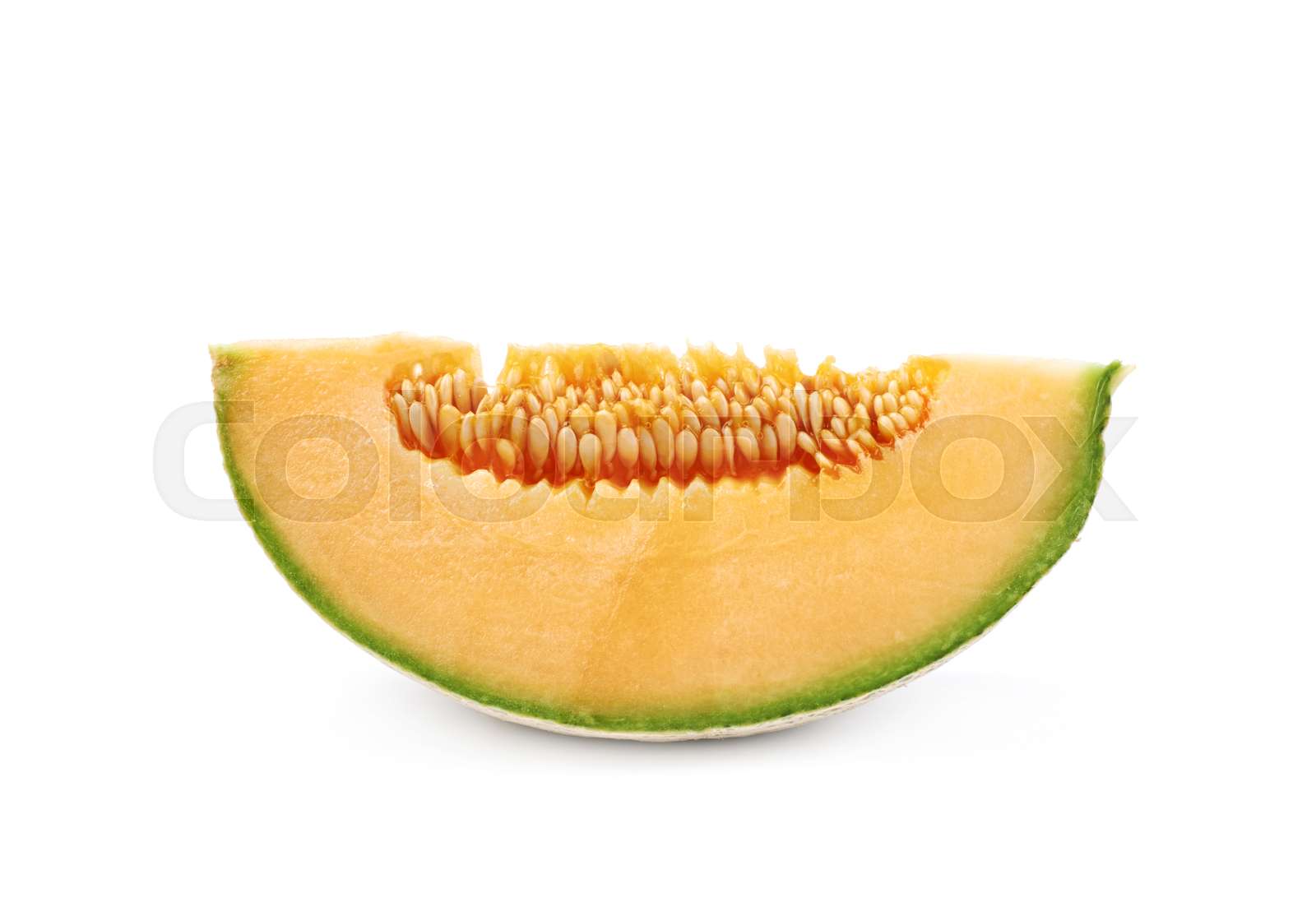 Single slice of a melon | Stock image | Colourbox