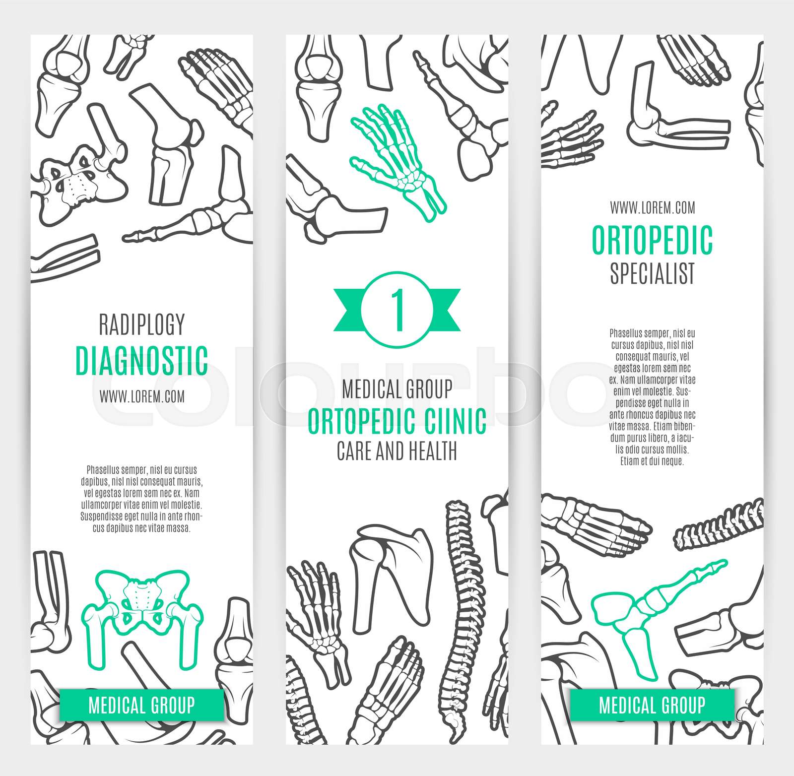 Medical banner template for orthopedics design | Stock vector | Colourbox