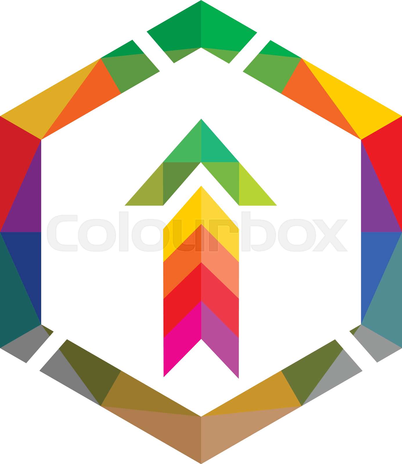 colorful arrow polygon logo | Stock vector | Colourbox