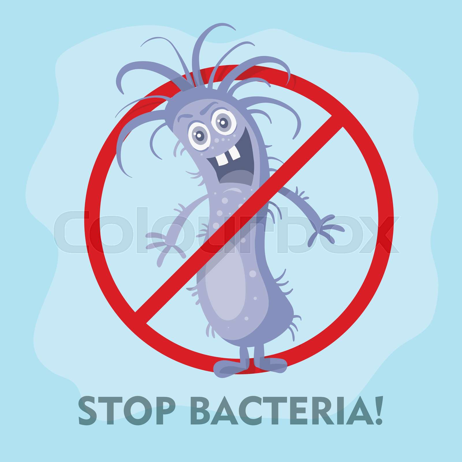 Stop Bacteria Cartoon Vector Illustration No Virus | Stock vector ...