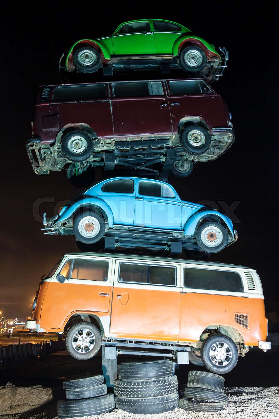 Stack of old cars | Stock image | Colourbox