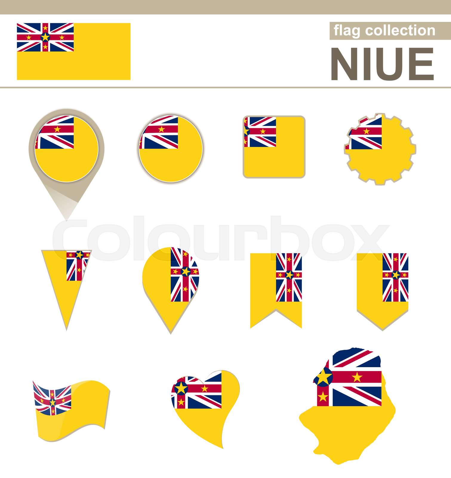 Niue Flag Collection | Stock vector | Colourbox