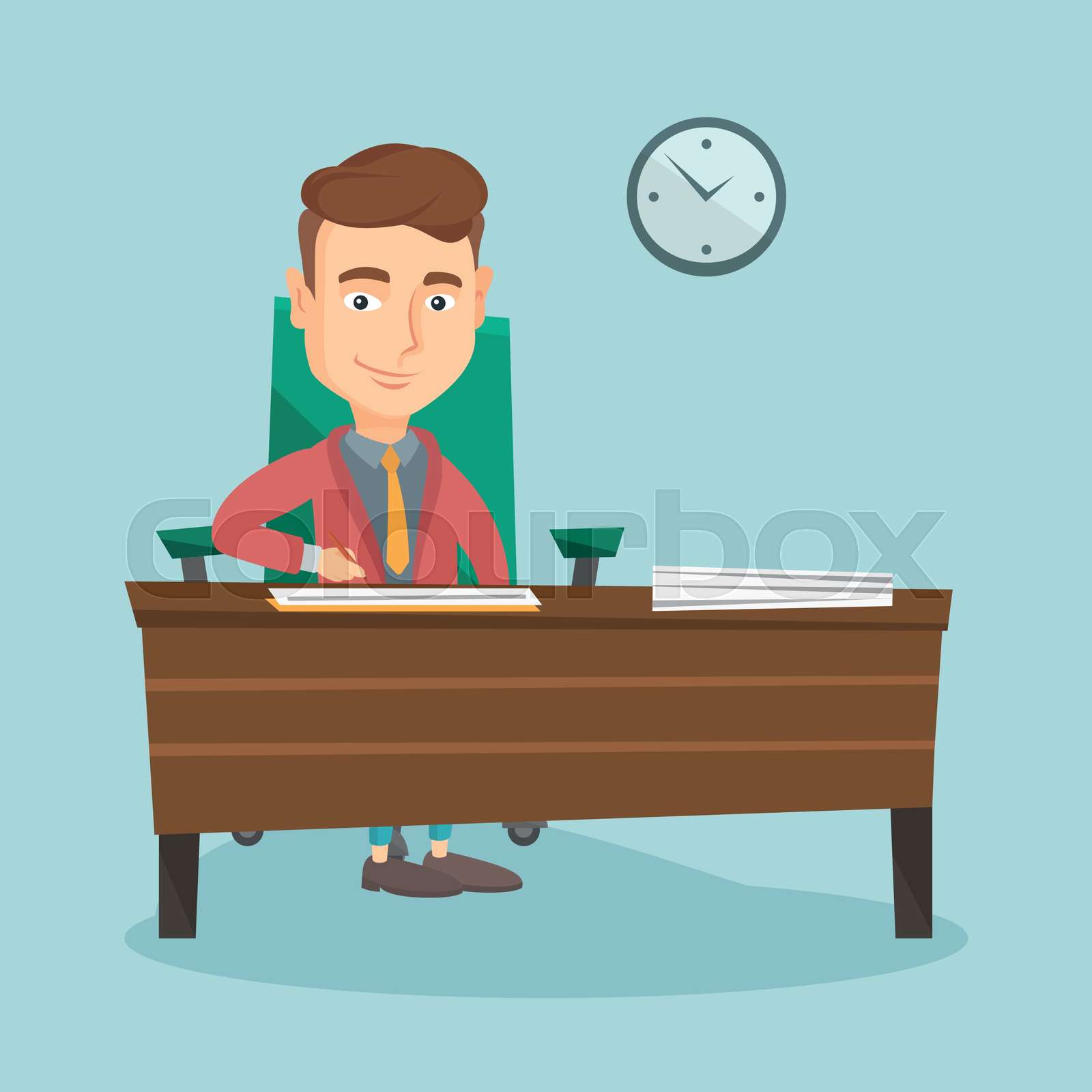 Signing of business documents vector illustration. | Stock vector ...