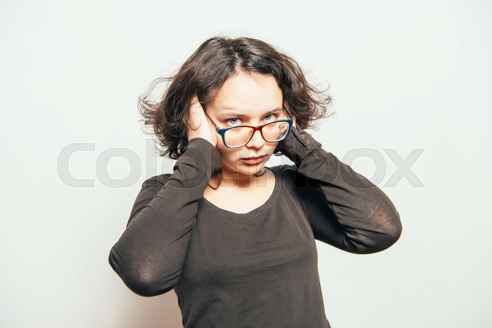 Close ears woman | Stock image | Colourbox