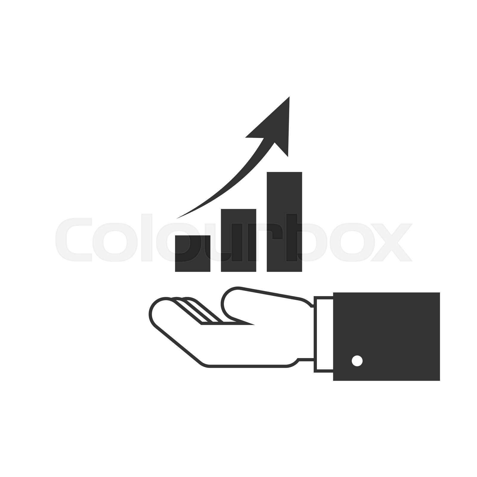Hand holding a chart diagram icon | Stock vector | Colourbox