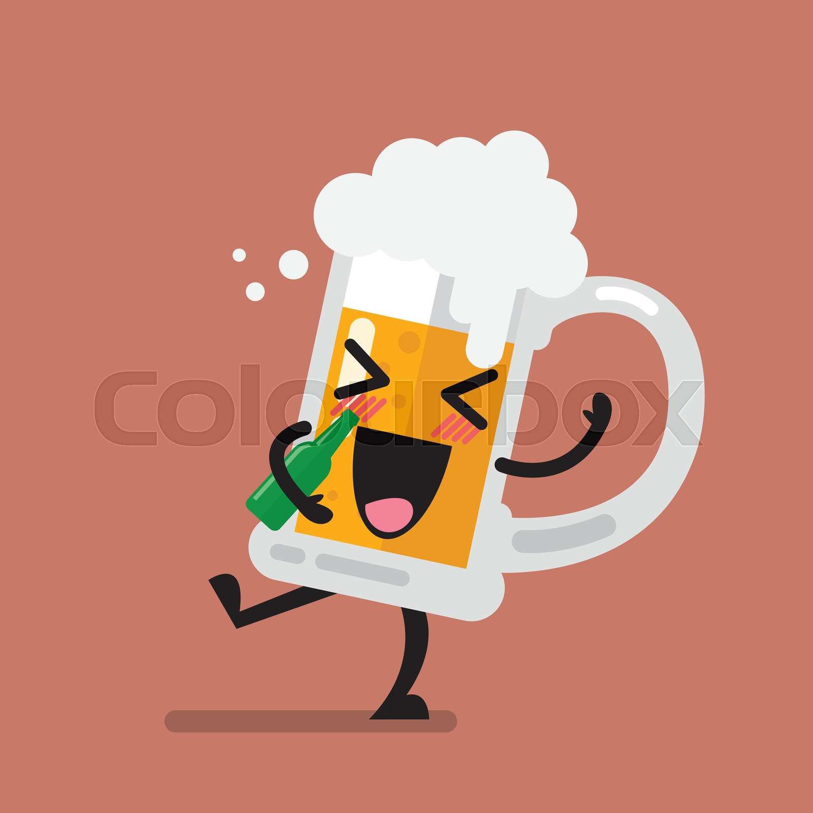 Drunk beer glass character | Stock vector | Colourbox