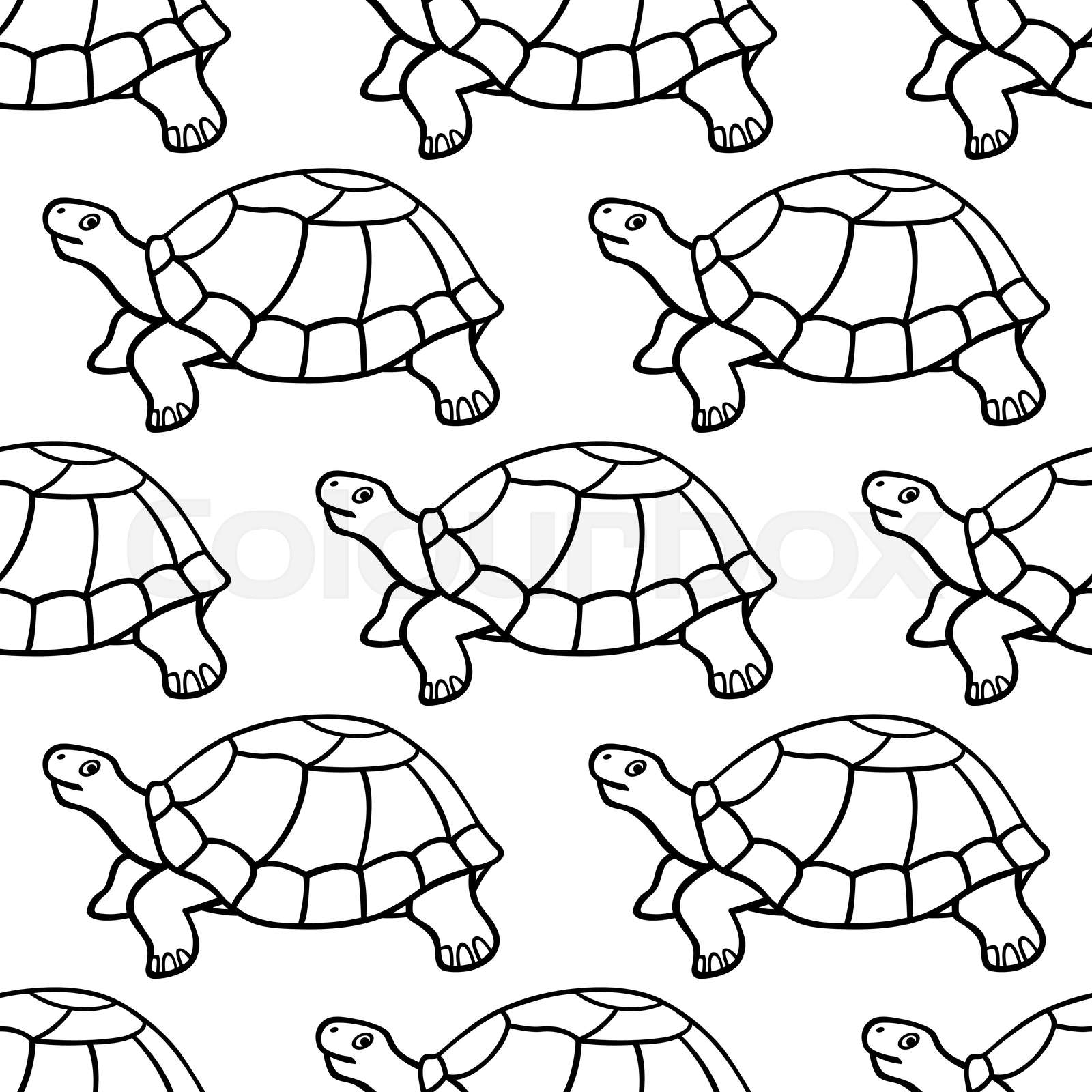 Turtle contour pattern | Stock vector | Colourbox