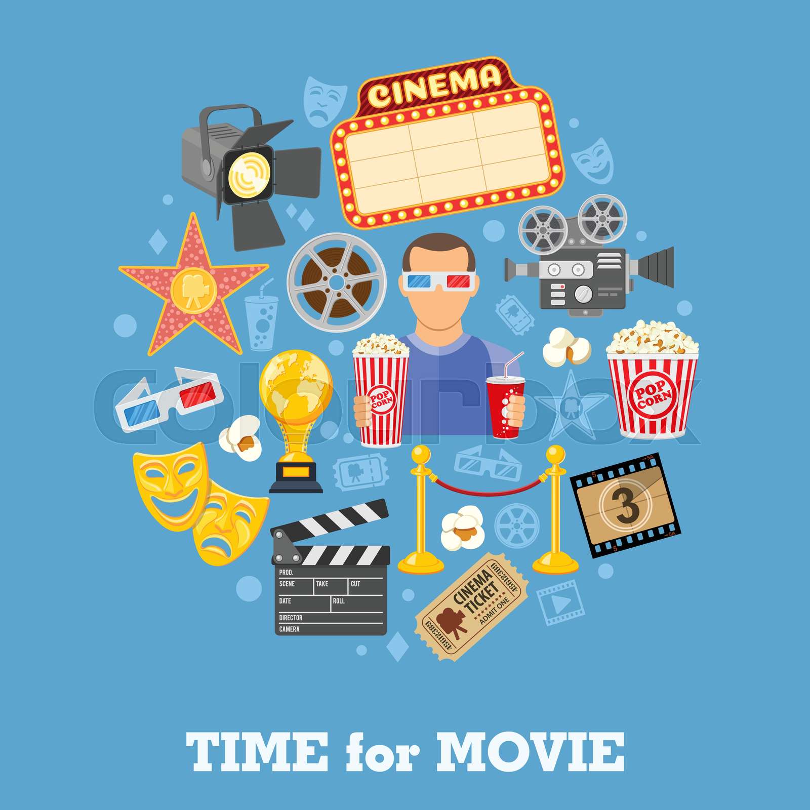 Cinema and Movie time | Stock vector | Colourbox