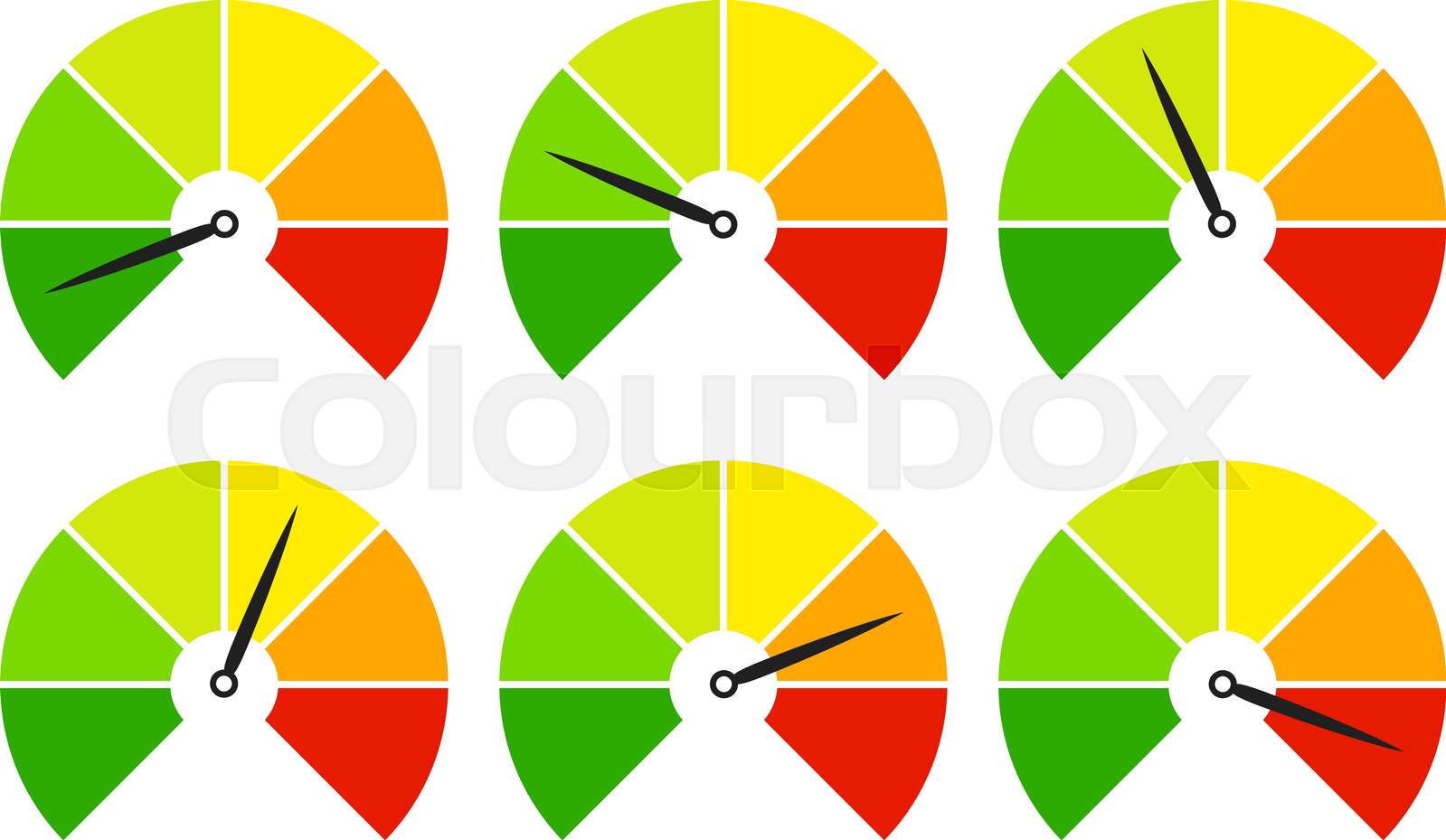Set of measuring icons easy normal hard | Stock vector | Colourbox