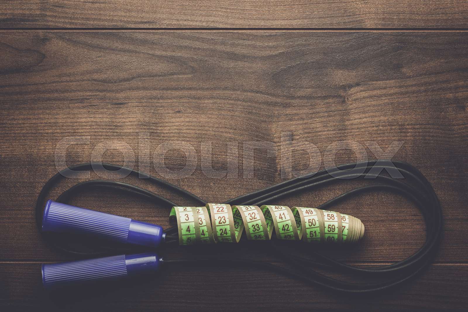 skipping rope and measuring tape | Stock image | Colourbox
