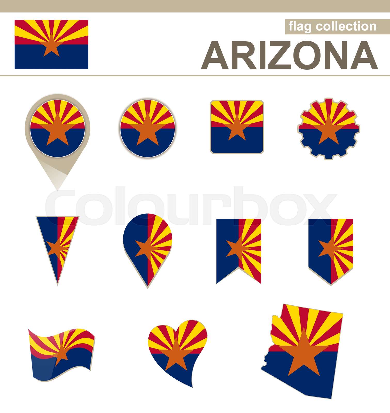 Arizona Flag Collection | Stock vector | Colourbox