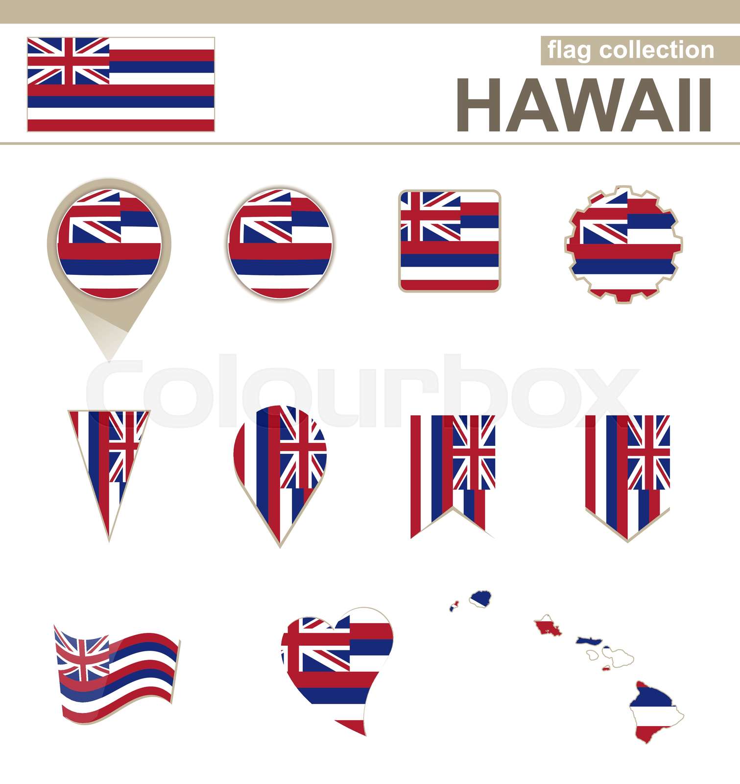 Hawaii Flag Collection | Stock vector | Colourbox