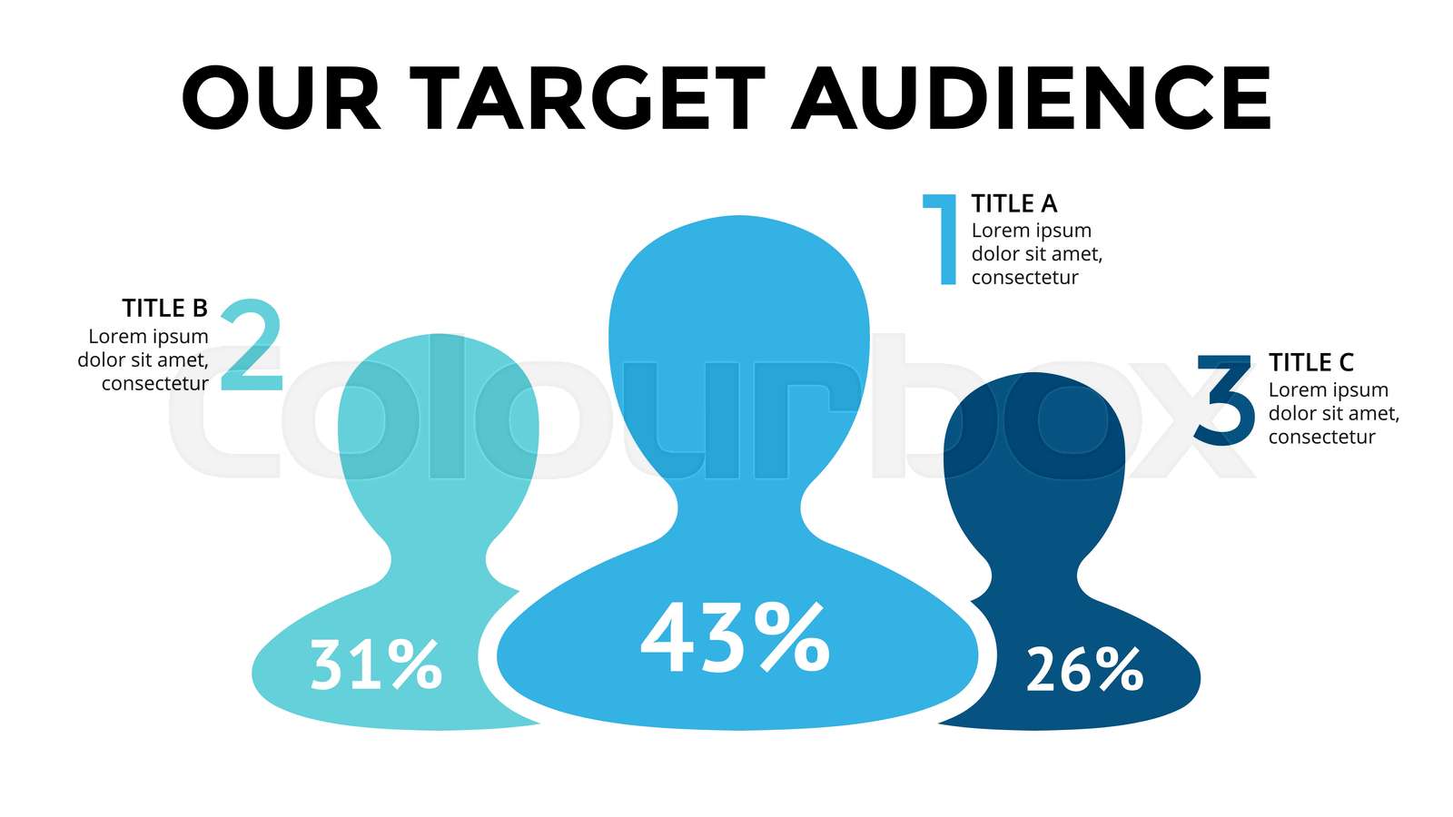 Vector group of people infographic, teamwork diagram, target audience ...