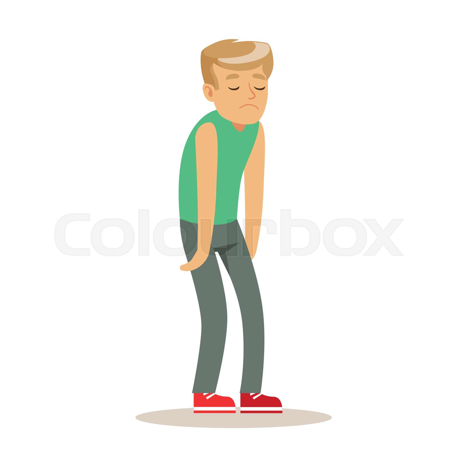 Sick Anemic Kid Feeling Unwell Suffering From Sickness Needing ...