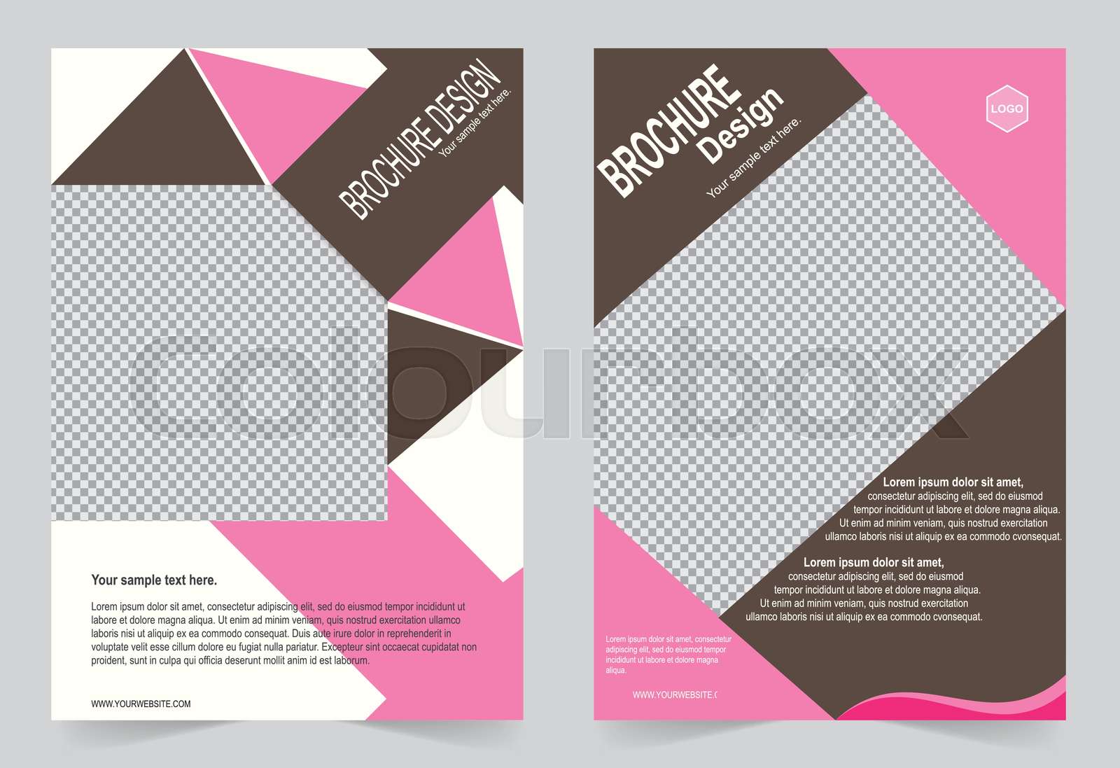 Pink and Brown Brochure template flyer design | Stock vector | Colourbox