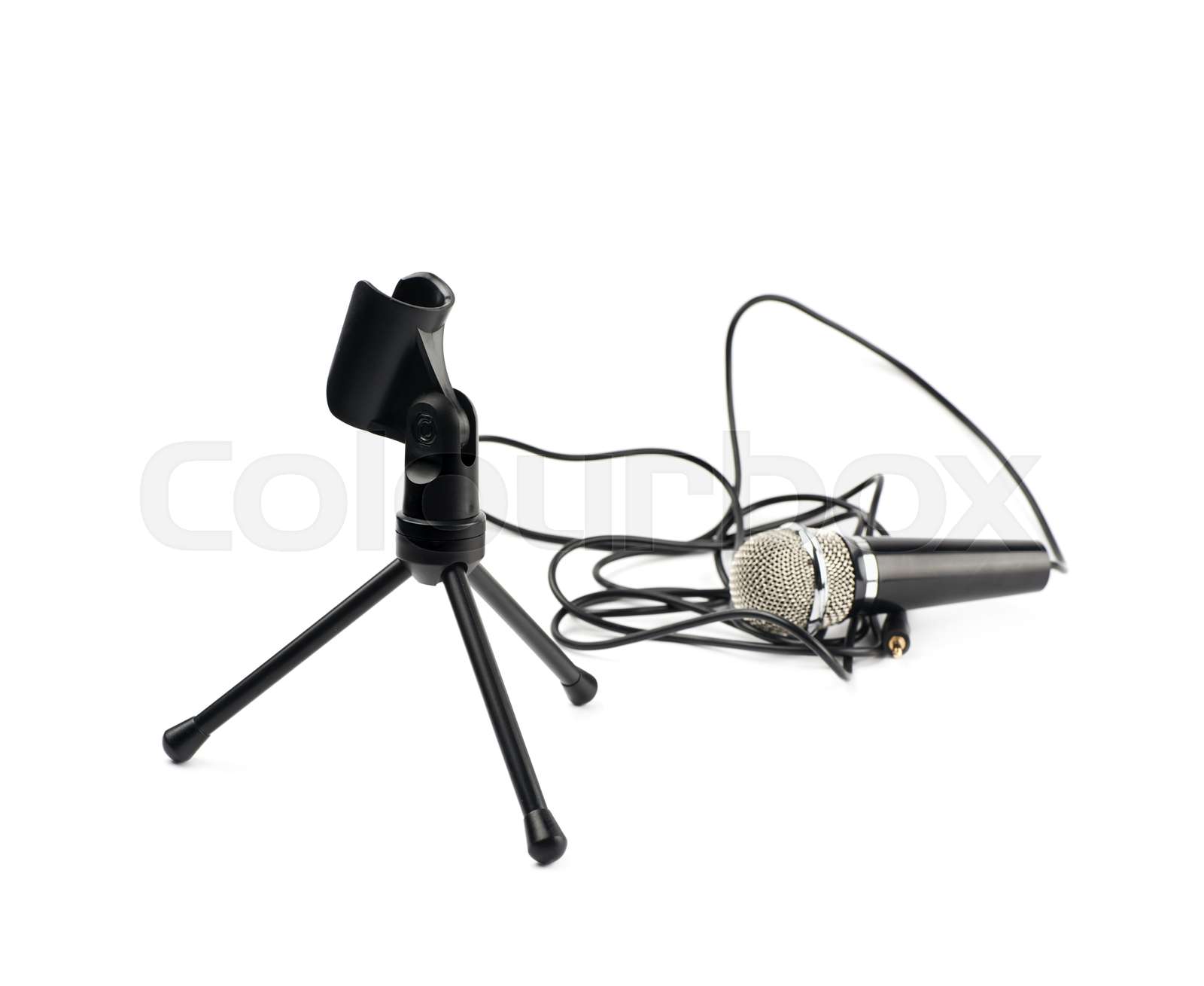 Microphone and a rack stand isolated | Stock image | Colourbox