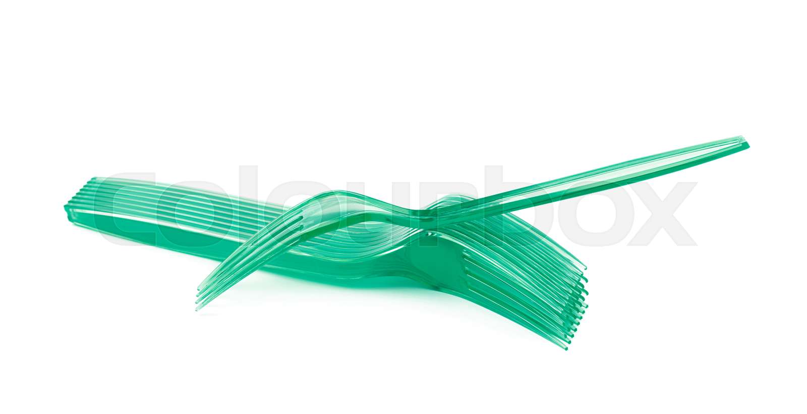 Pile of disposable forks isolated | Stock image | Colourbox