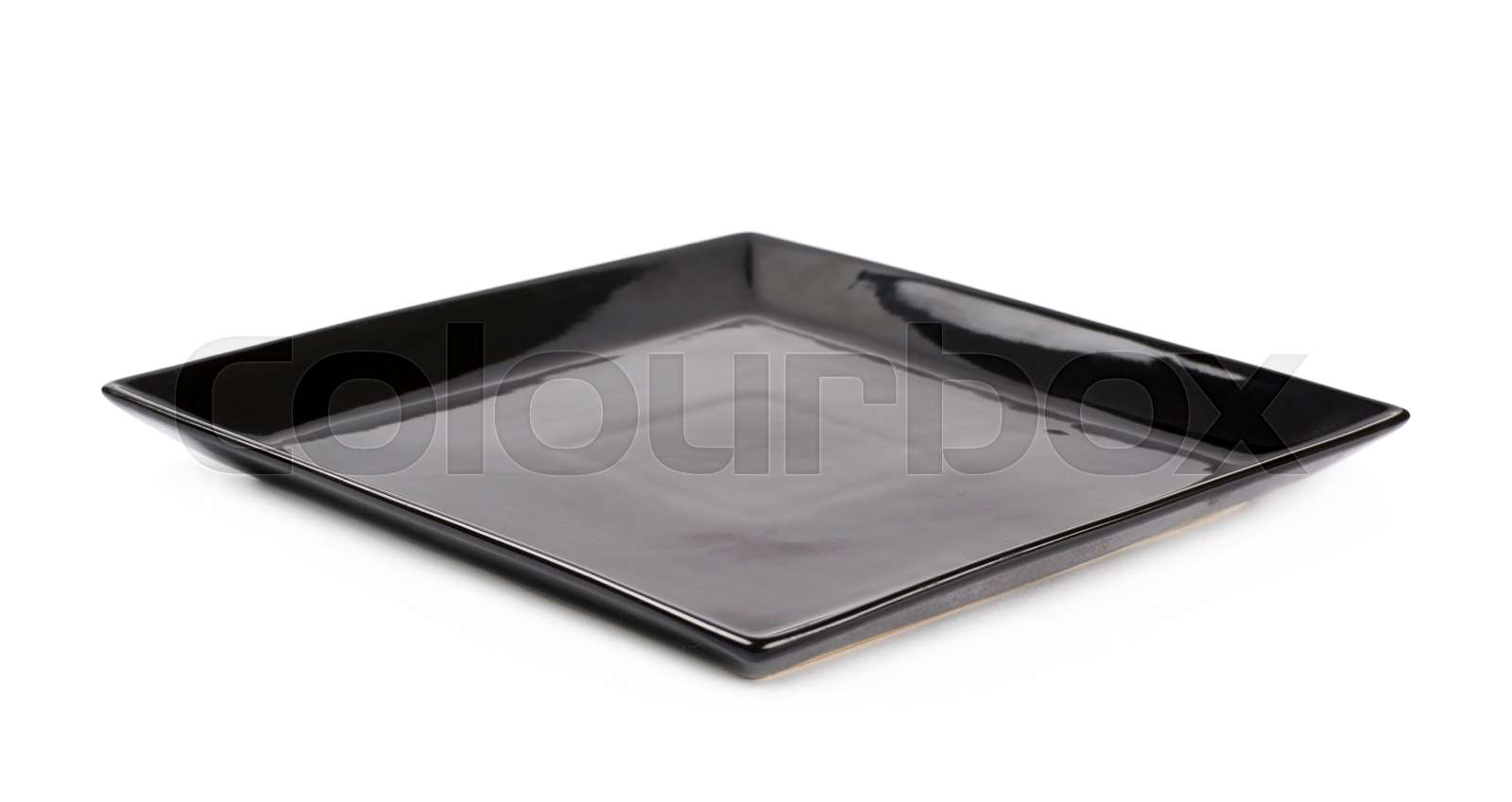 Black ceramic square plate isolated | Stock image | Colourbox