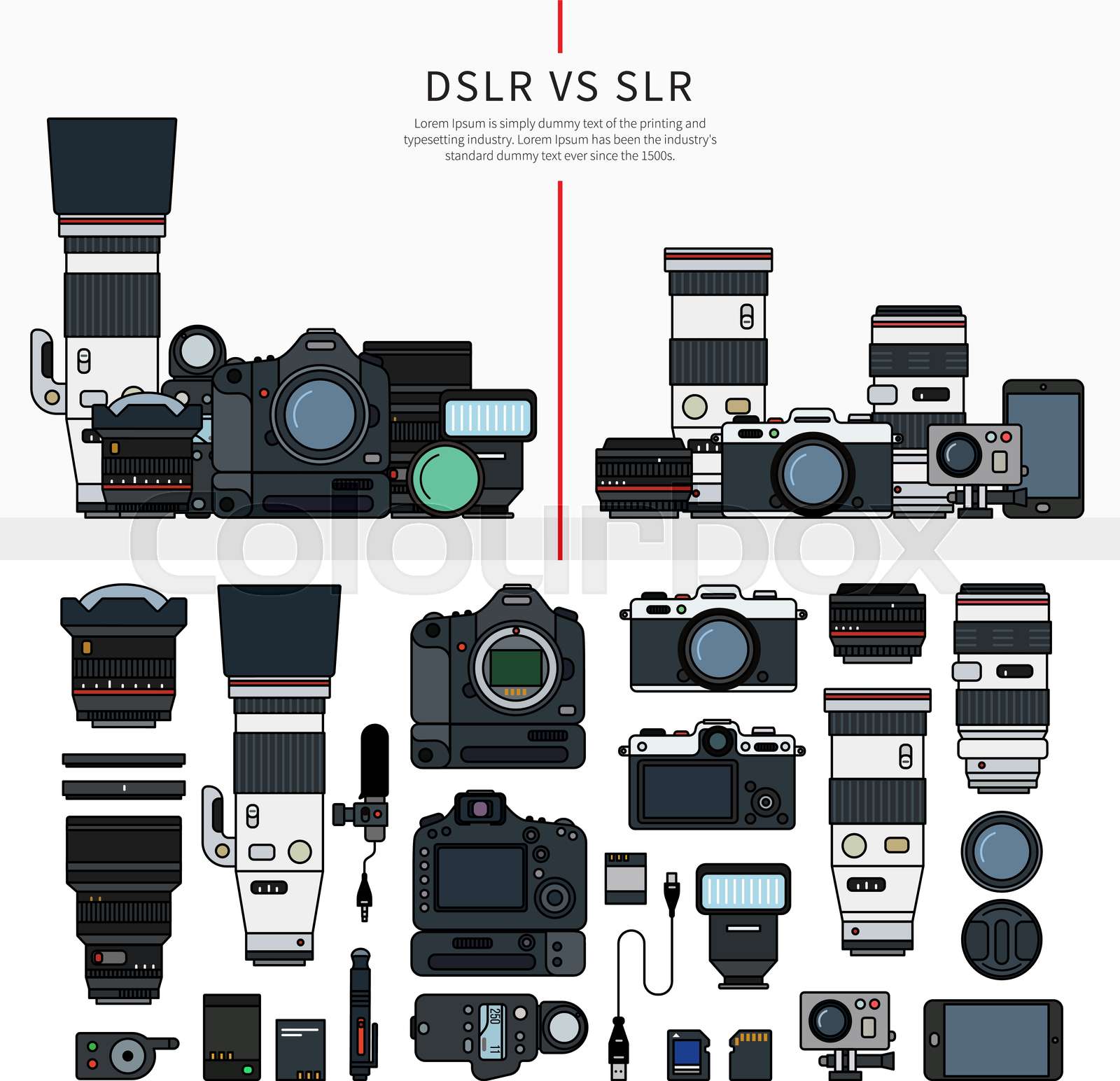 Set of photography tools | Stock vector | Colourbox