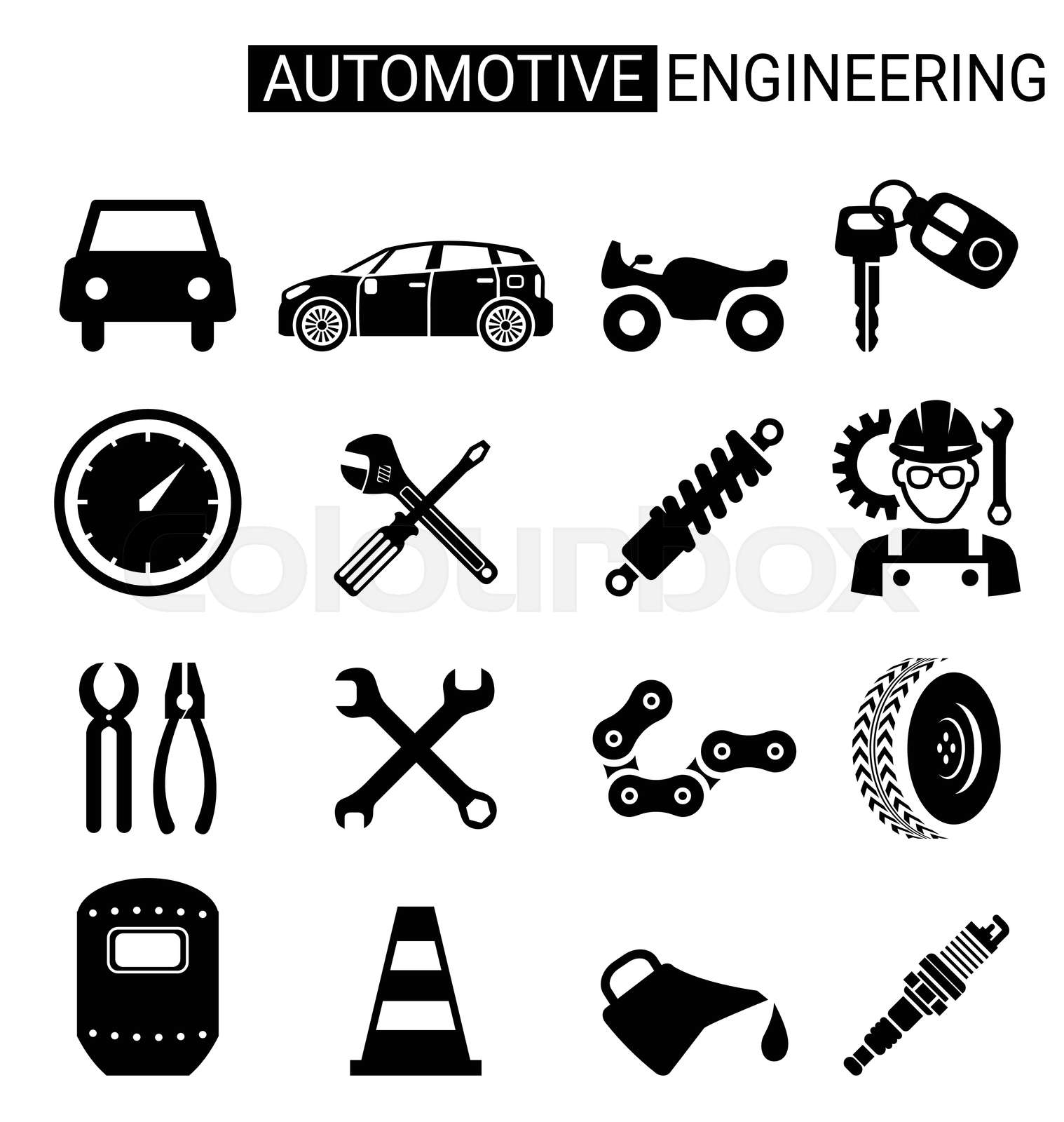 Set of automotive engineering icon design for industry | Stock vector ...