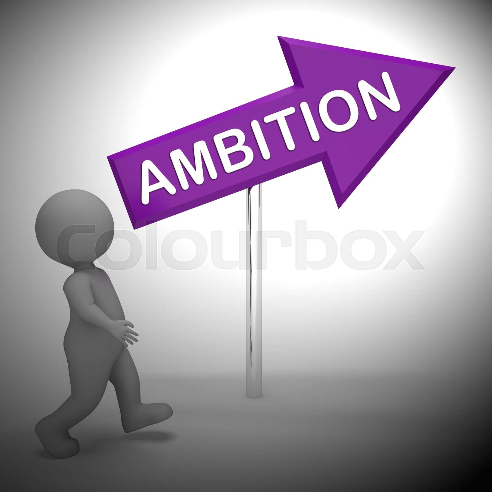 Ambition Sign Represents Objective Wish 3d Rendering | Stock image ...